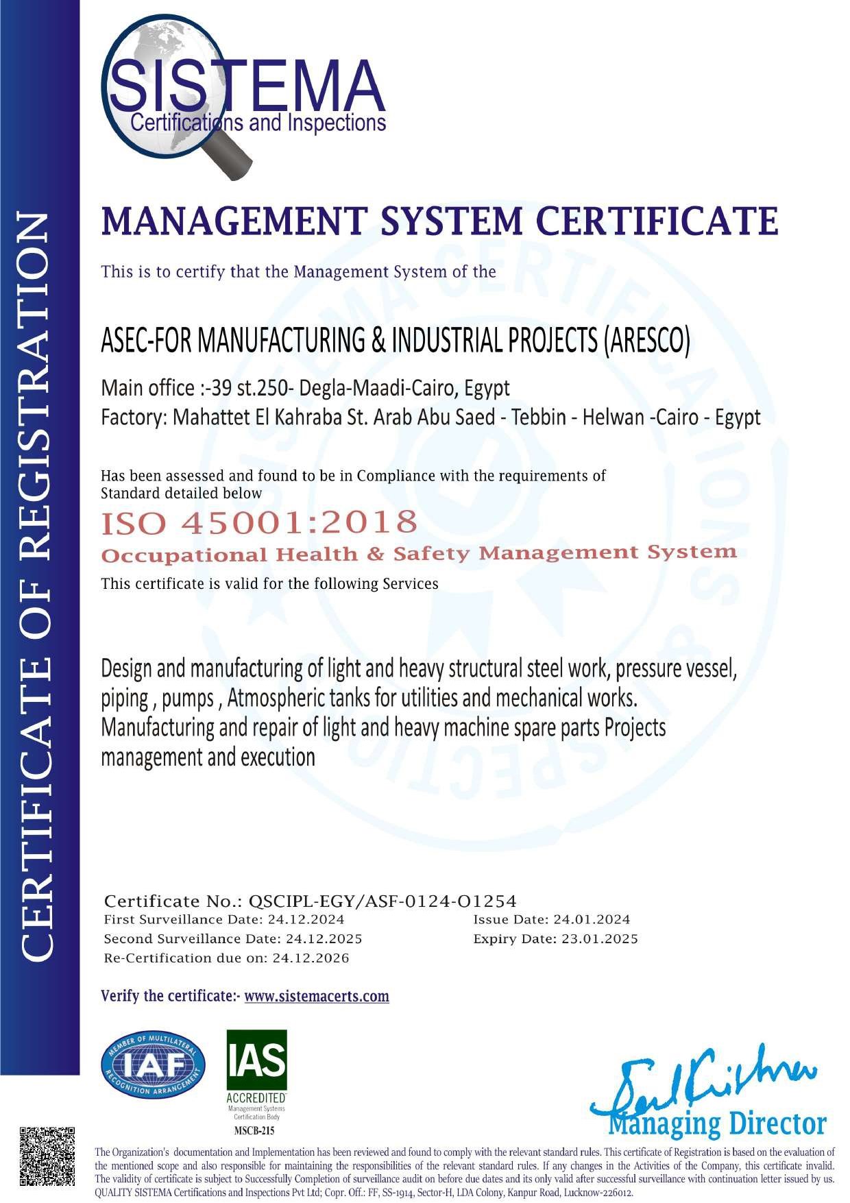 Quality and Certification - ARESCO